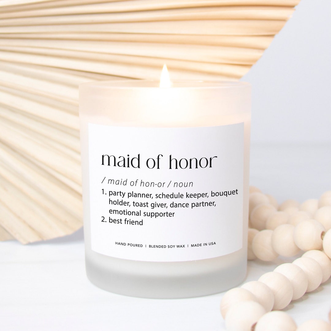 Maid of Honor Definition Cute Maid of Honor Proposal Candle Minimalist ...