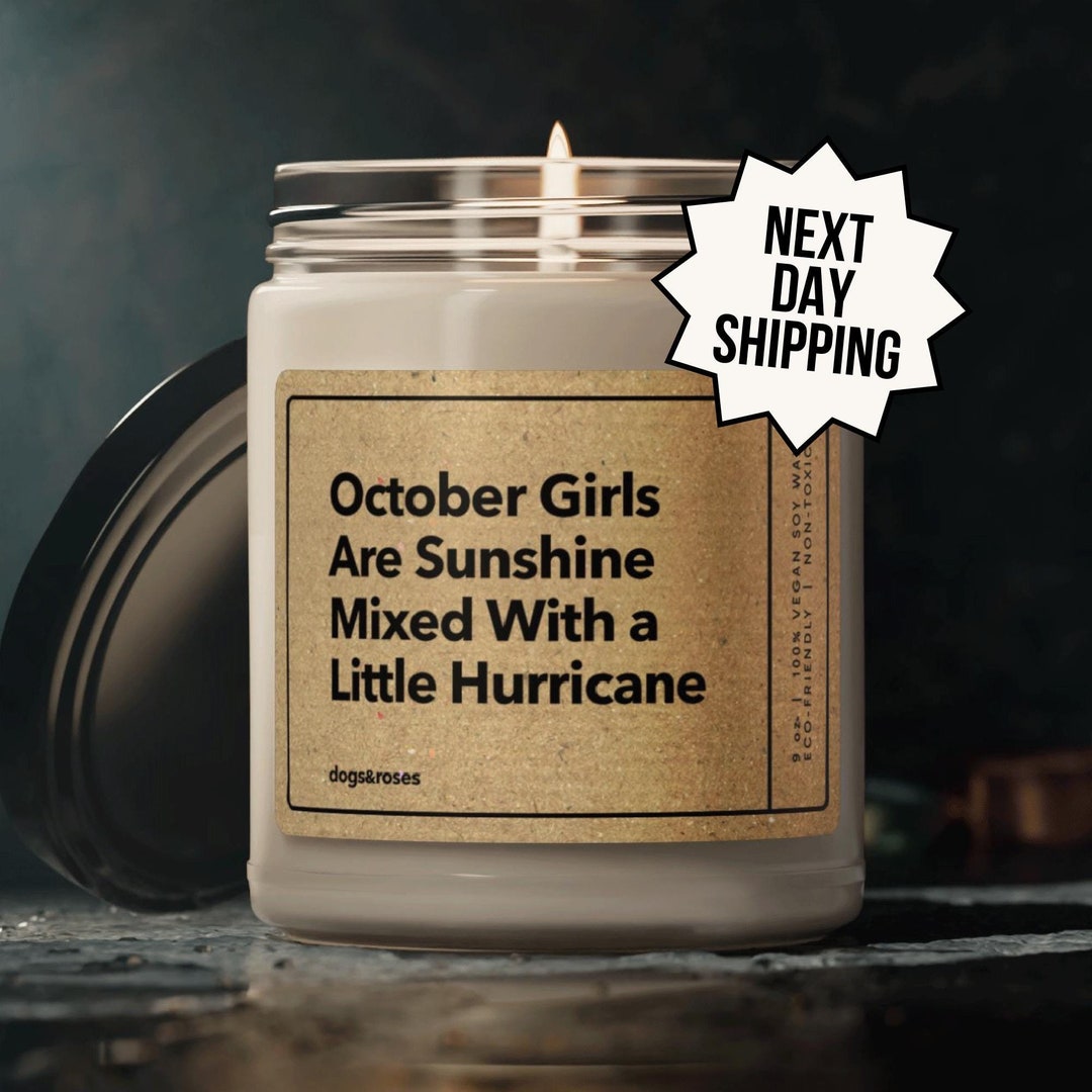 Funny October Birthday Candle Gift for Best Friend, Candle Gift for Her ...