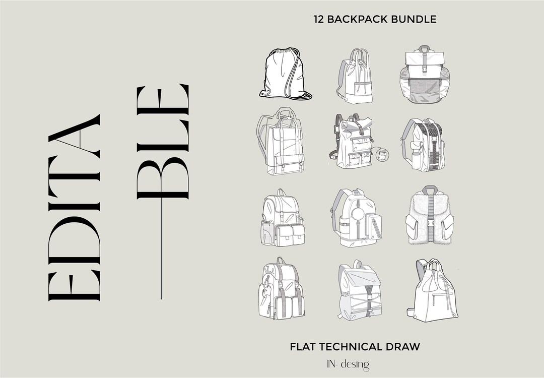 12 Backpack Editable Bundle - Etsy
