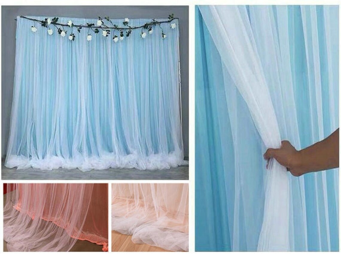 Custom Size Pink Chiffon Backdrop for Wedding Bridal Shower | Etsy