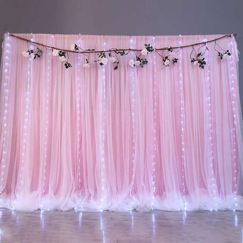 White Tulle Backdrop Curtains Chiffon Backdrops Photography - Etsy Hong ...