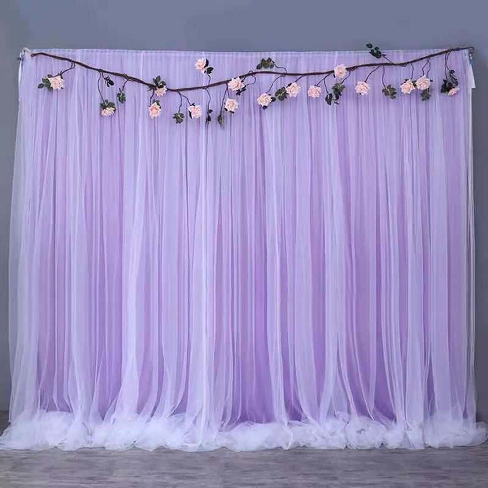 Custom Size Champagne Chiffon Wedding Background Bridal Shower ...