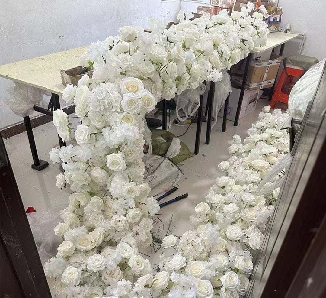 Full Rose Flower Runner,white Wedding Flower,aisle Runner,wedding ...