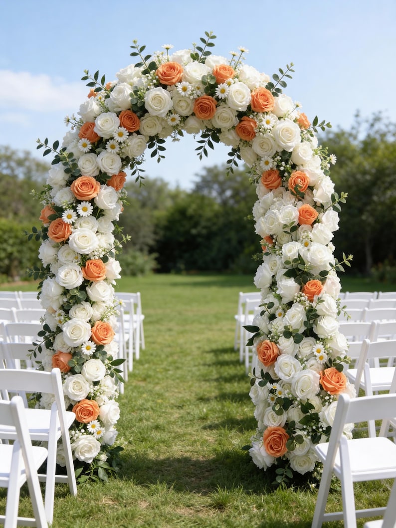 Purple White Rose Flower Arch,wedding Swag Florals,wedding Flower ...