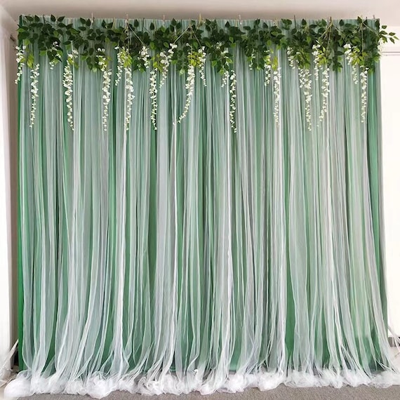 Custom Size Dark Green Chiffon Backdrop for Wedding Bridal - Etsy
