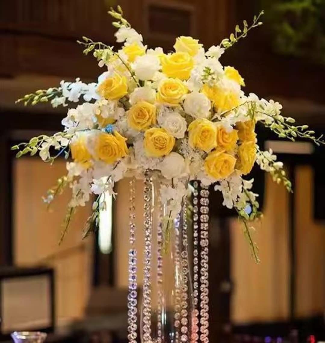 Yellow White Flower Ball Table Centrepiece Table Flower Ball Floral ...