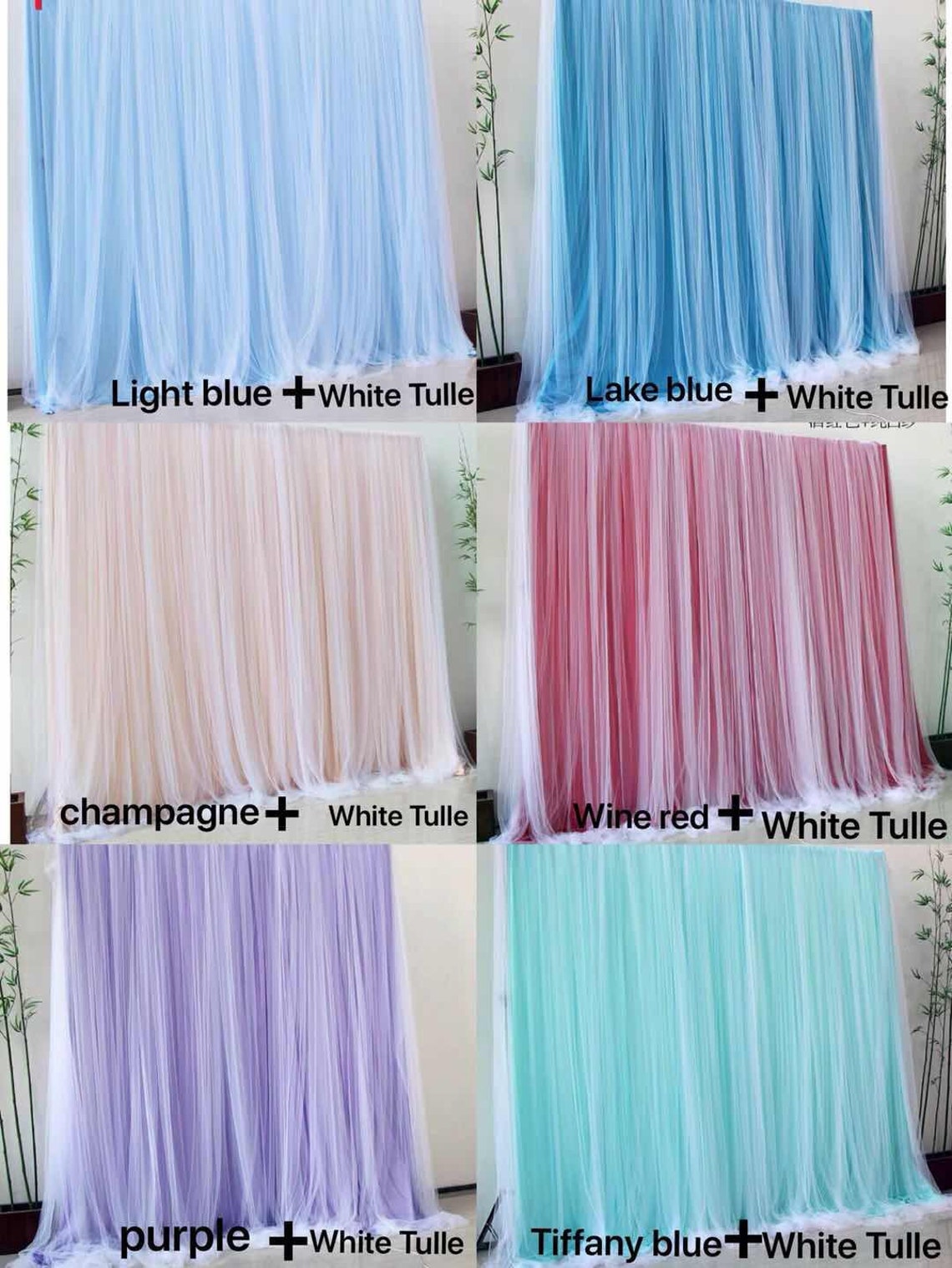 White Tulle Chiffon Backdrop Party Backdrop Curtains for - Etsy