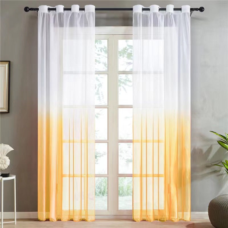 Sheer Panels Voile Colorful Tulle Custom Curtain Pair Sheer - Etsy