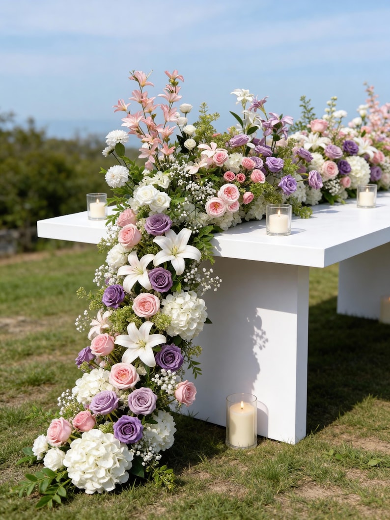 Blush Pink Rose Floral Flower Runner,wedding Flower Garland - Etsy