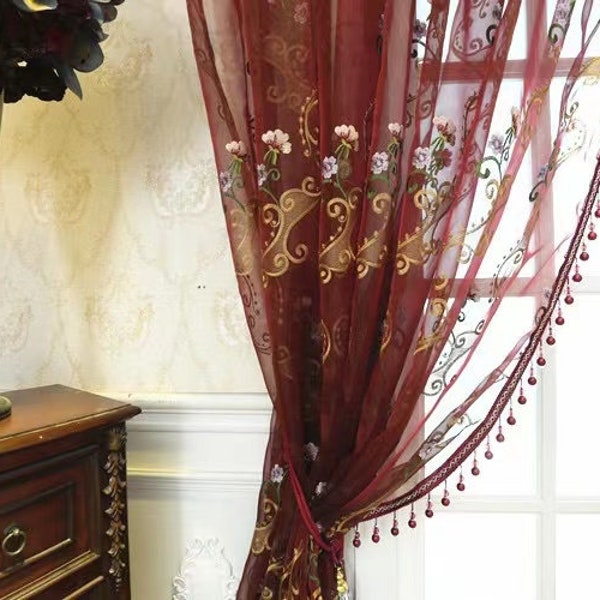 Red Curtains - Etsy