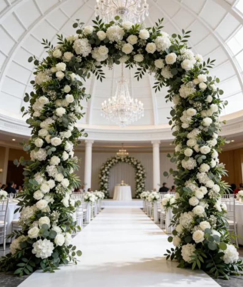 Greenery White Rose Flower Arch,wedding Archway Floral - Etsy