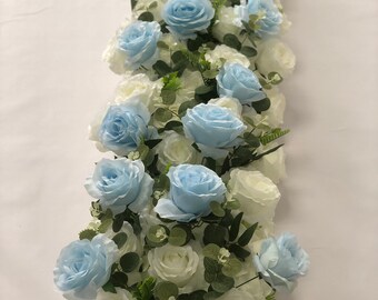 Dusty Blue Rose Flower Runner,orchid Flower Garland Arch Wedding ...