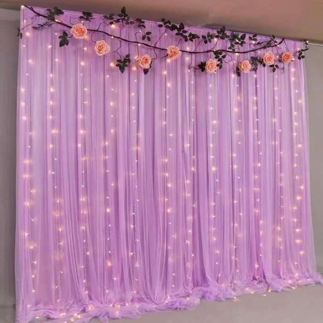 Purple Chiffon Backdrop for Bridal Shower Photography Tulle Backdrops ...