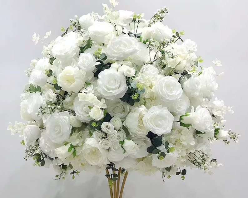 Red Rose Flower Ball,wedding Centrepiece,baby Shower Flowers,white Rose ...