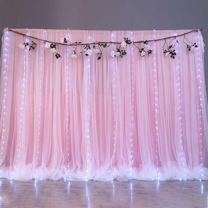 White Tulle Backdrop Photography Wedding Backdrop Curtains - Etsy
