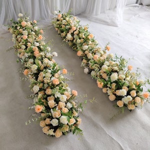 Table Centerpiece,baby Blue Rose Flower Runner,table Flower Runner,able ...