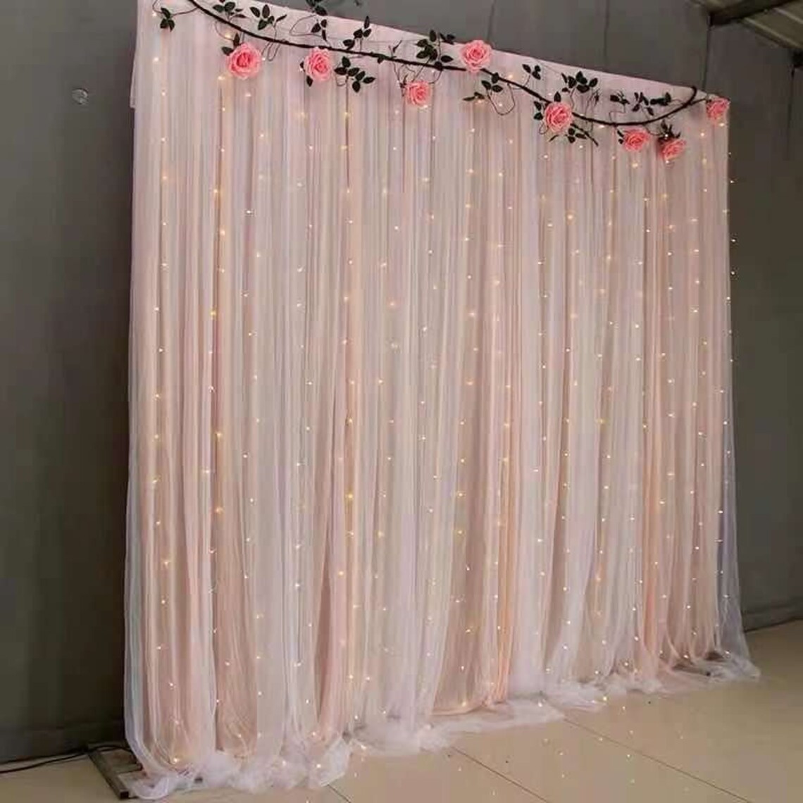 Custom Size Pink Chiffon Backdrop for Wedding Bridal Shower | Etsy