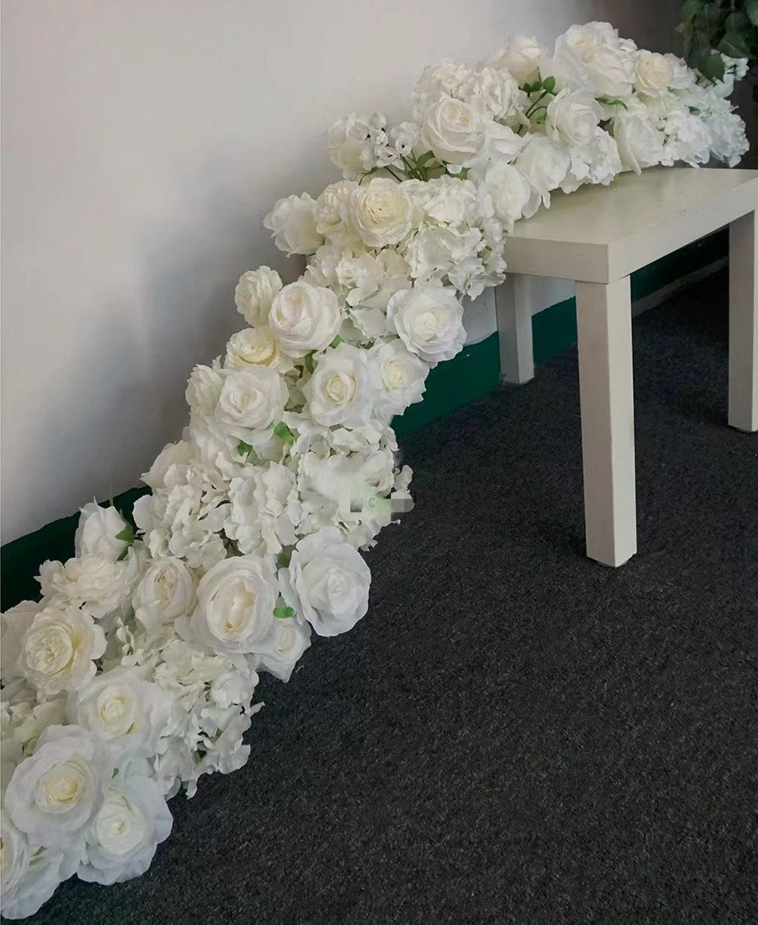 White Wedding Flower Runner,wedding Aisle Flower,wedding Arrangement ...