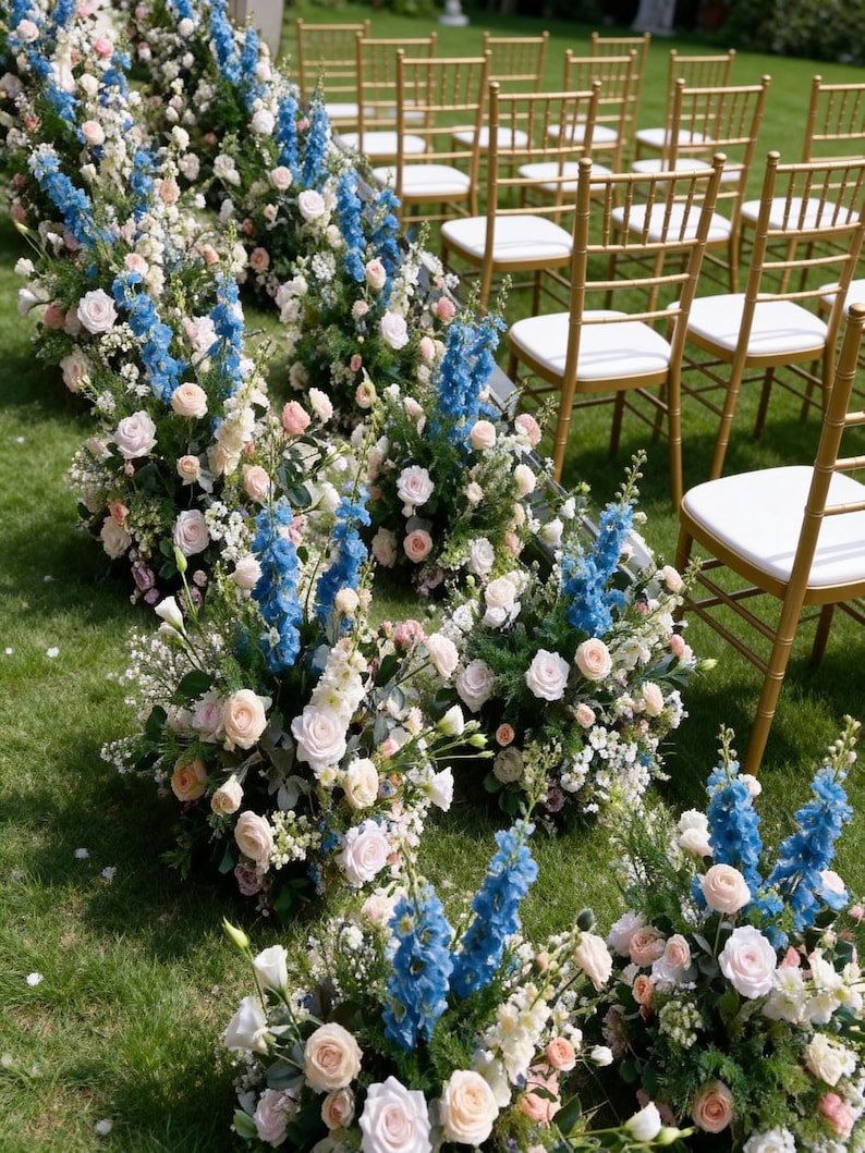 Blue Hydrangea Wedding Table Centerpiece,altar Aisle Flower Arrangement ...