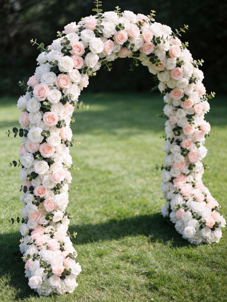 Purple White Rose Flower Arch,wedding Swag Florals,wedding Flower ...