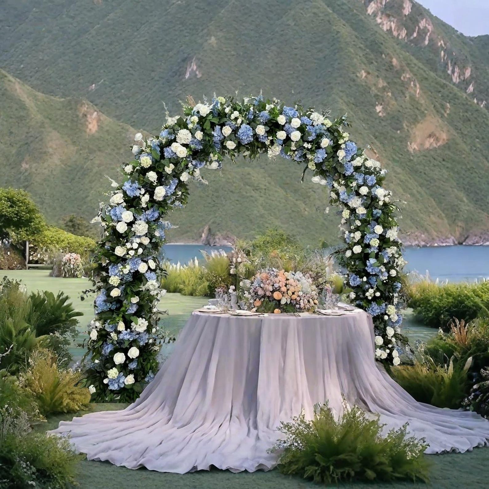 Faux Flower Ground Arch,wedding Flower Garland,wedding Flower Arch ...