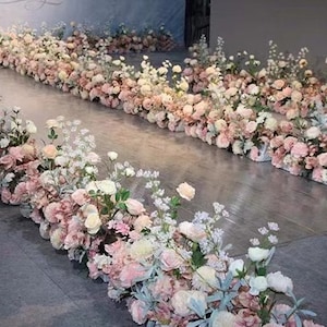 White Flower Runner,wedding Flower,aisle Runner,wedding Arrangements ...