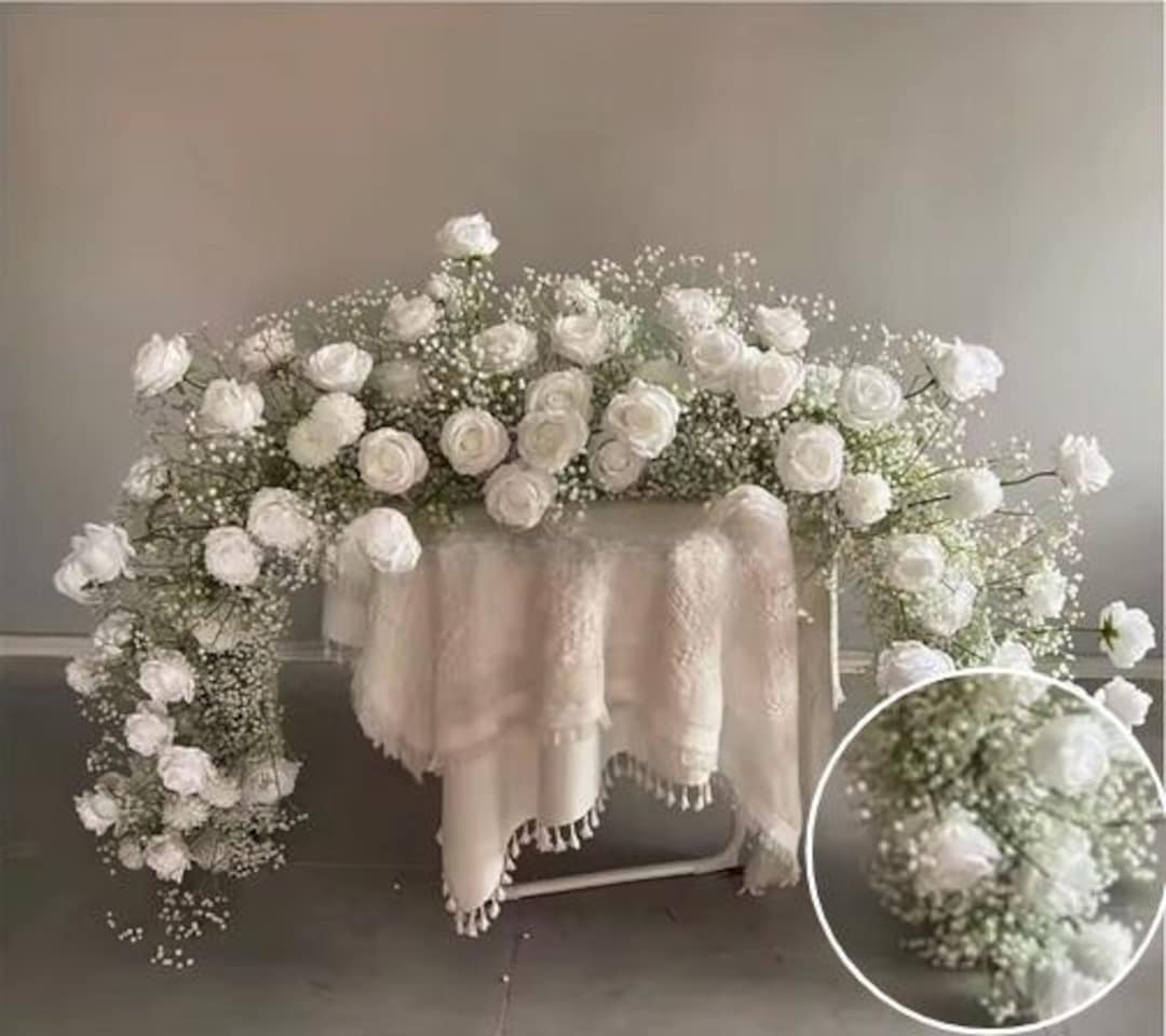 Gypsophila Flower Runner,baby Breath White Flower Garland,arch Ceremony ...
