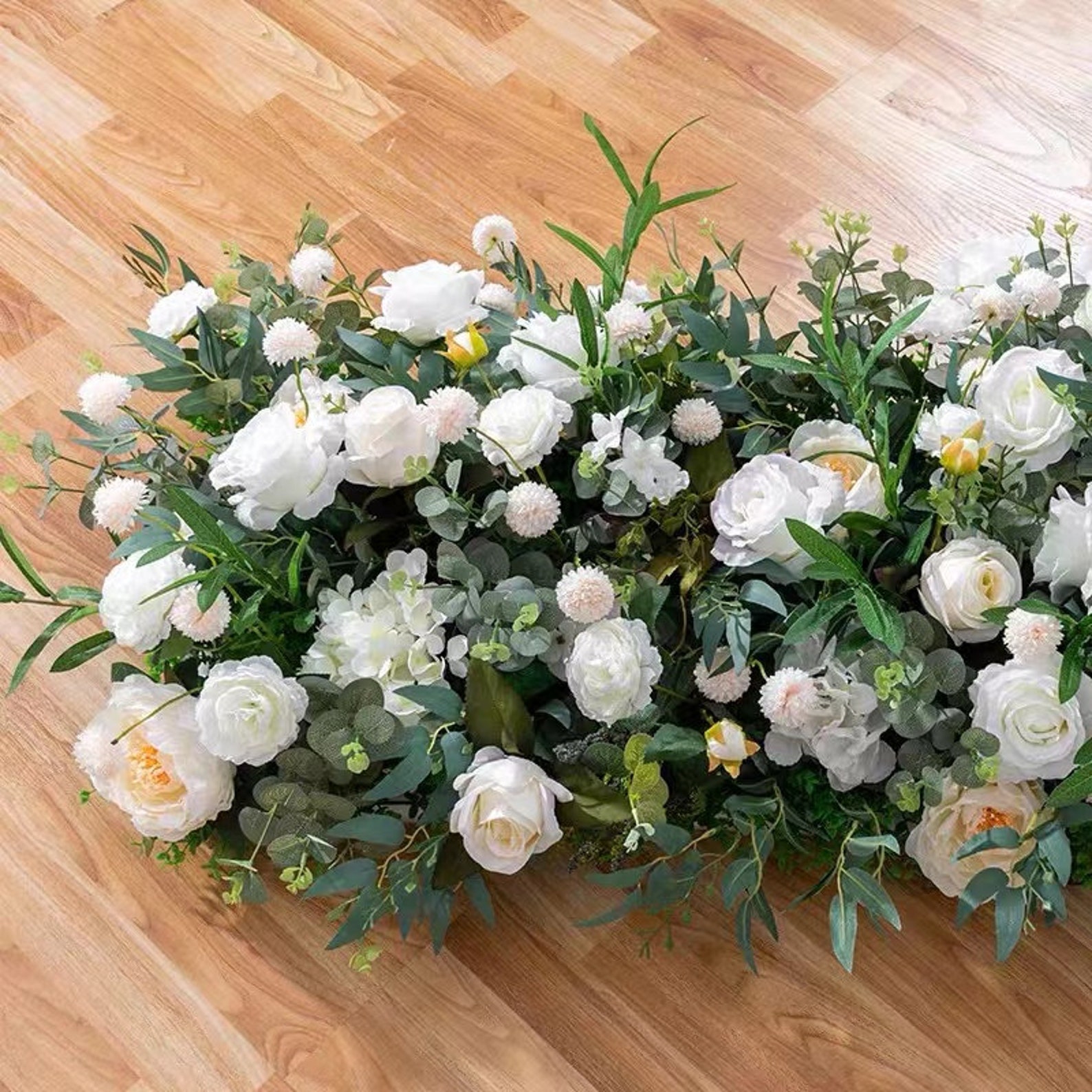Floral Eucalyptus Garland Table Runner Flowers Wedding - Etsy