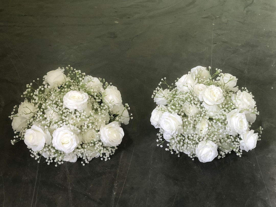 Baby's Breath Flower Ball White Rose Flower Ball Table Centrepiece ...
