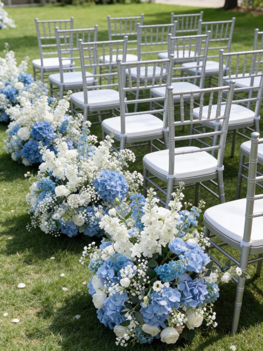Blue Hydrangea Wedding Table Centerpiece,altar Aisle Flower Arrangement ...
