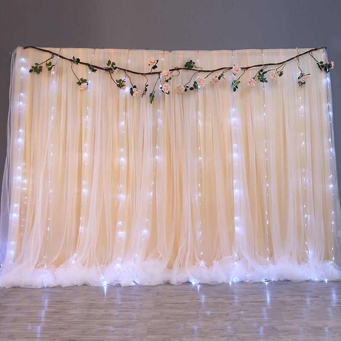 White Tulle Backdrop Curtains Chiffon Backdrops Photography | Etsy