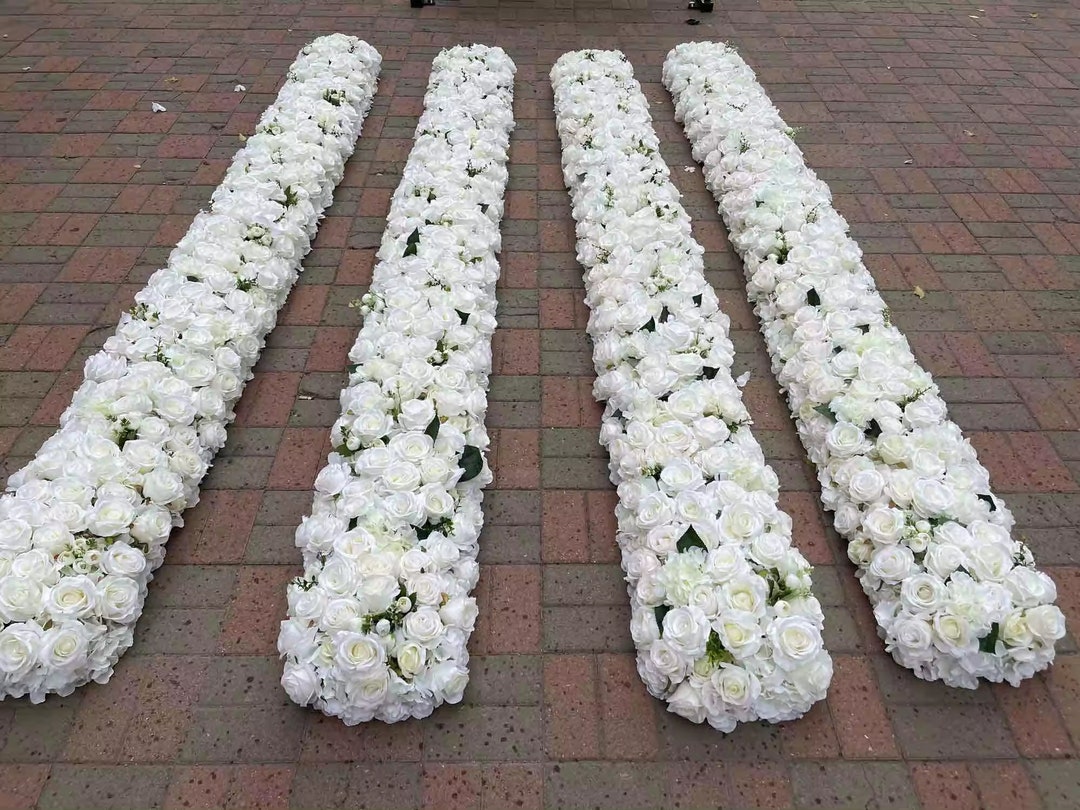 Rose Flower Runner,white Wedding Decor,wedding Reception,aisle Runner ...