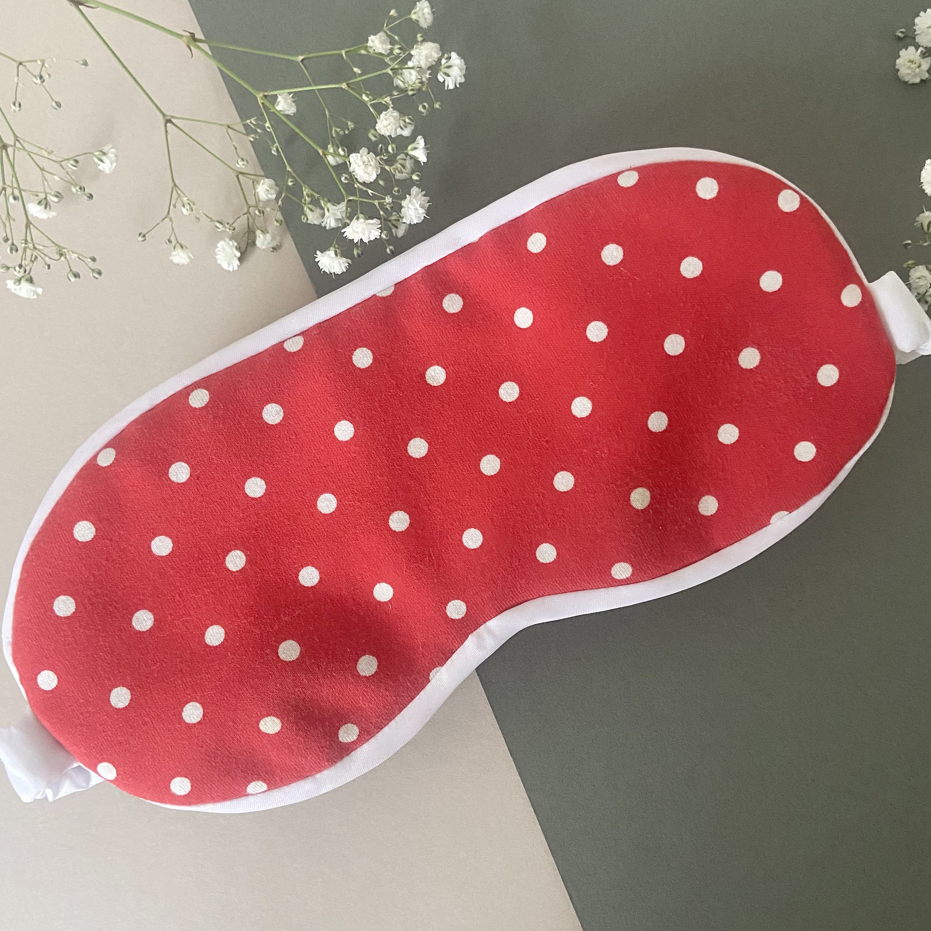 Red and White Polka Dot Sleep Eye Mask Handmade in the UK - Etsy