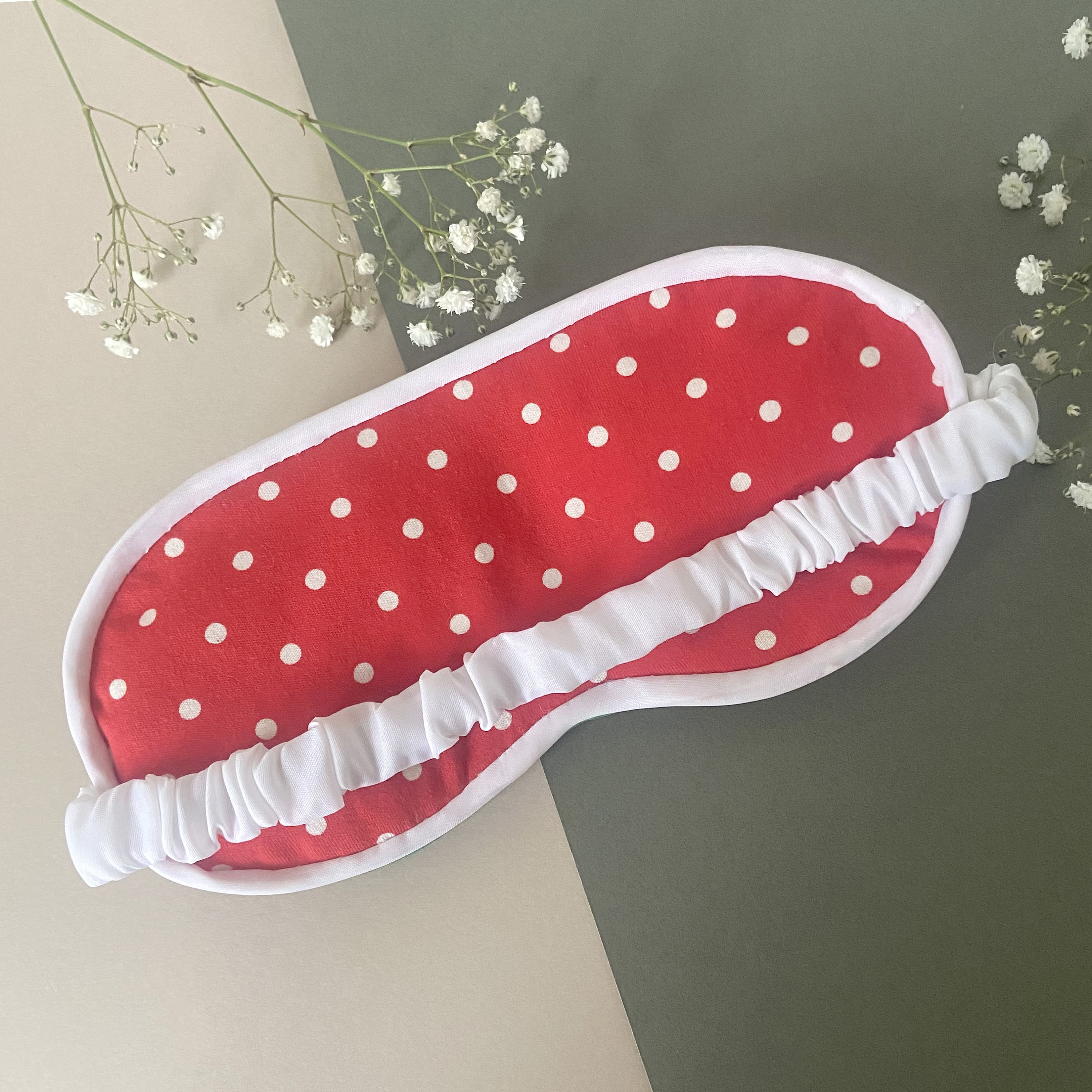 Red and White Polka Dot Sleep Eye Mask Handmade in the UK - Etsy