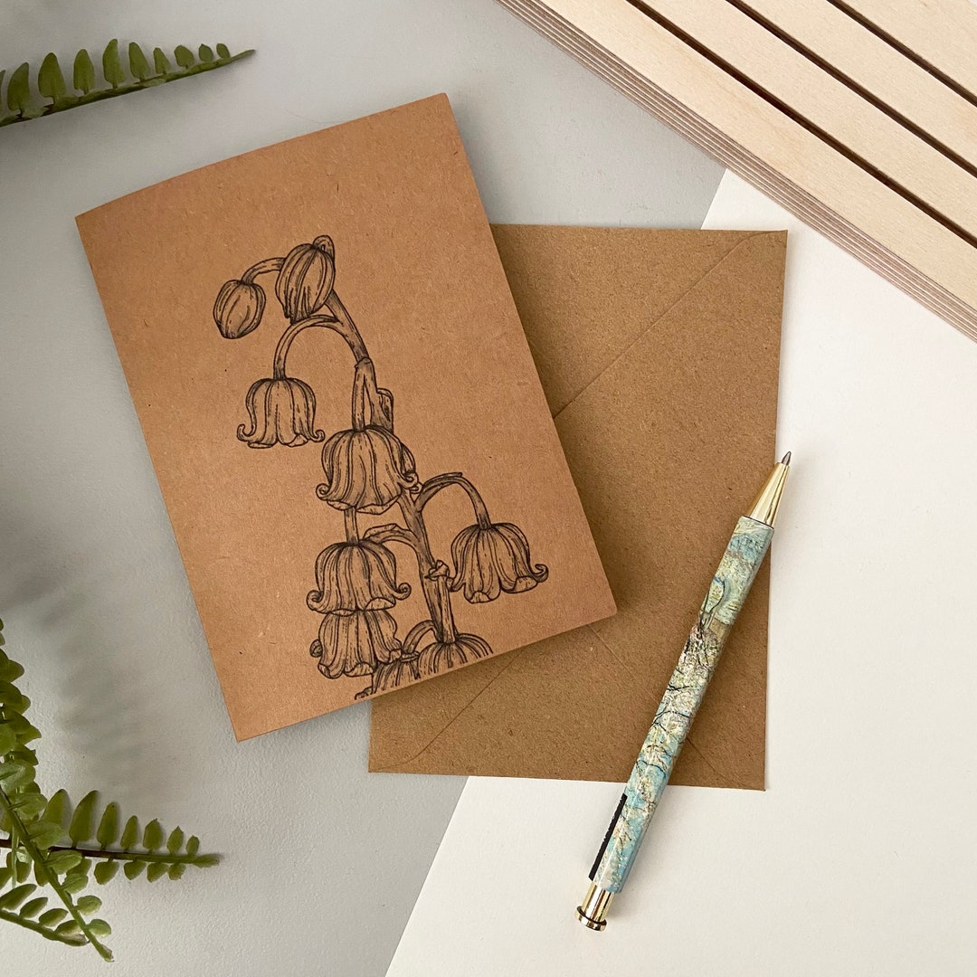 May Lily of the Valley Birth Month Flower Card – A6 Kraft Greeting Card ...