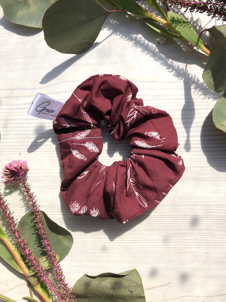 Berry Ditsy Floral Hair Scrunchies | Handmade in the UK - Etsy