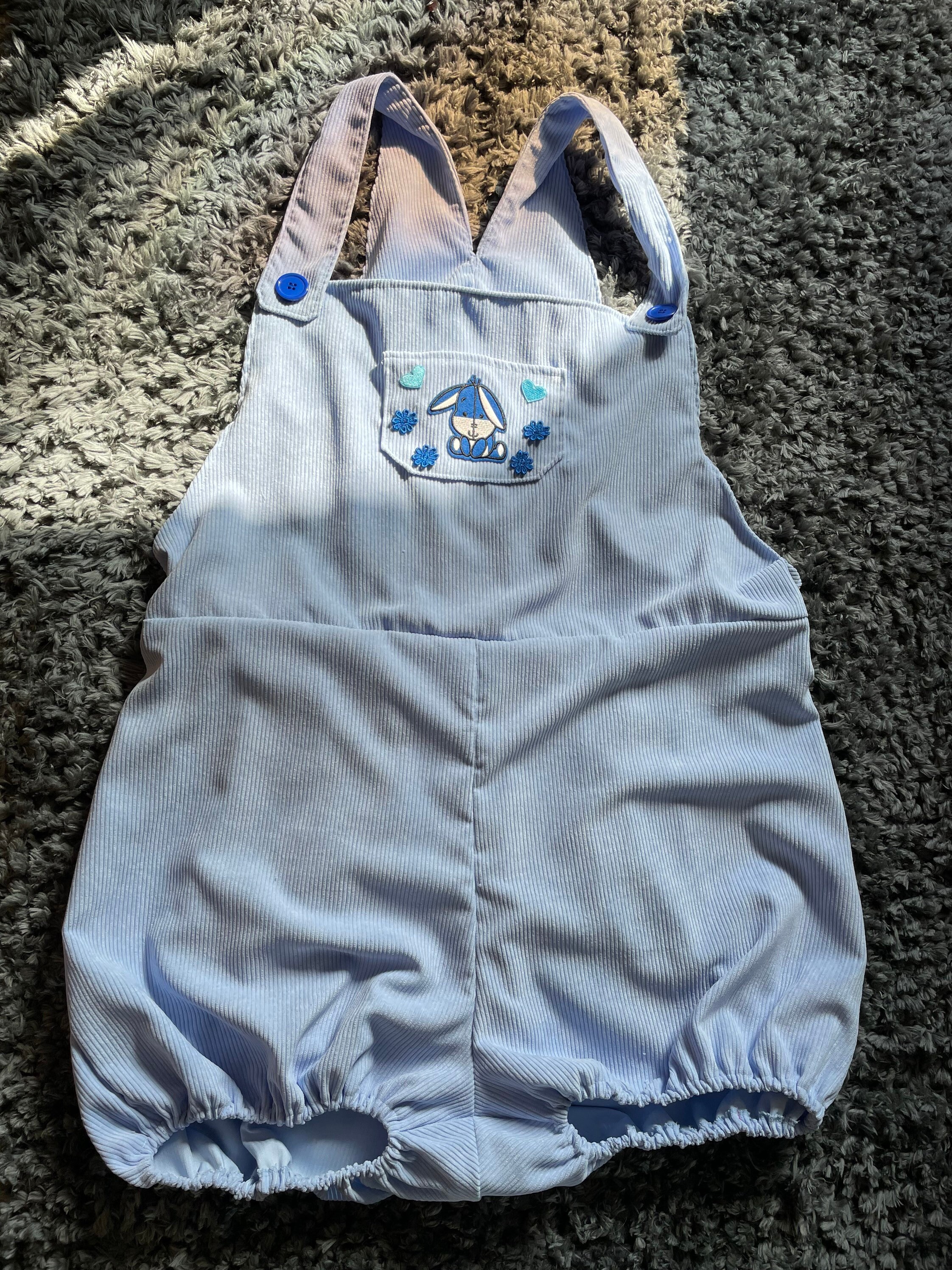 Adult Baby Dungaree Romper With Cute Embroidered Motif. - Etsy UK