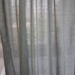 Powder Blue Linen Curtain Panel for Living Room, Custom Size Linen ...