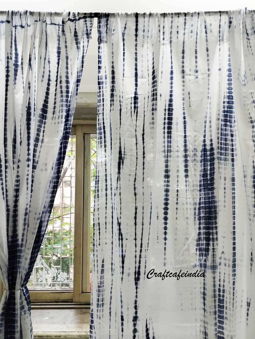 Shibori Tie Dye Indian Curtains/ Indian Sheer Panels/ Bohemian - Etsy