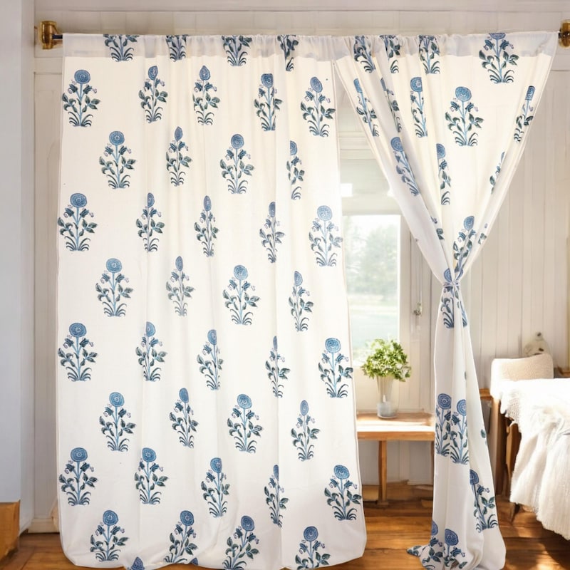 Block Print Curtains - Etsy