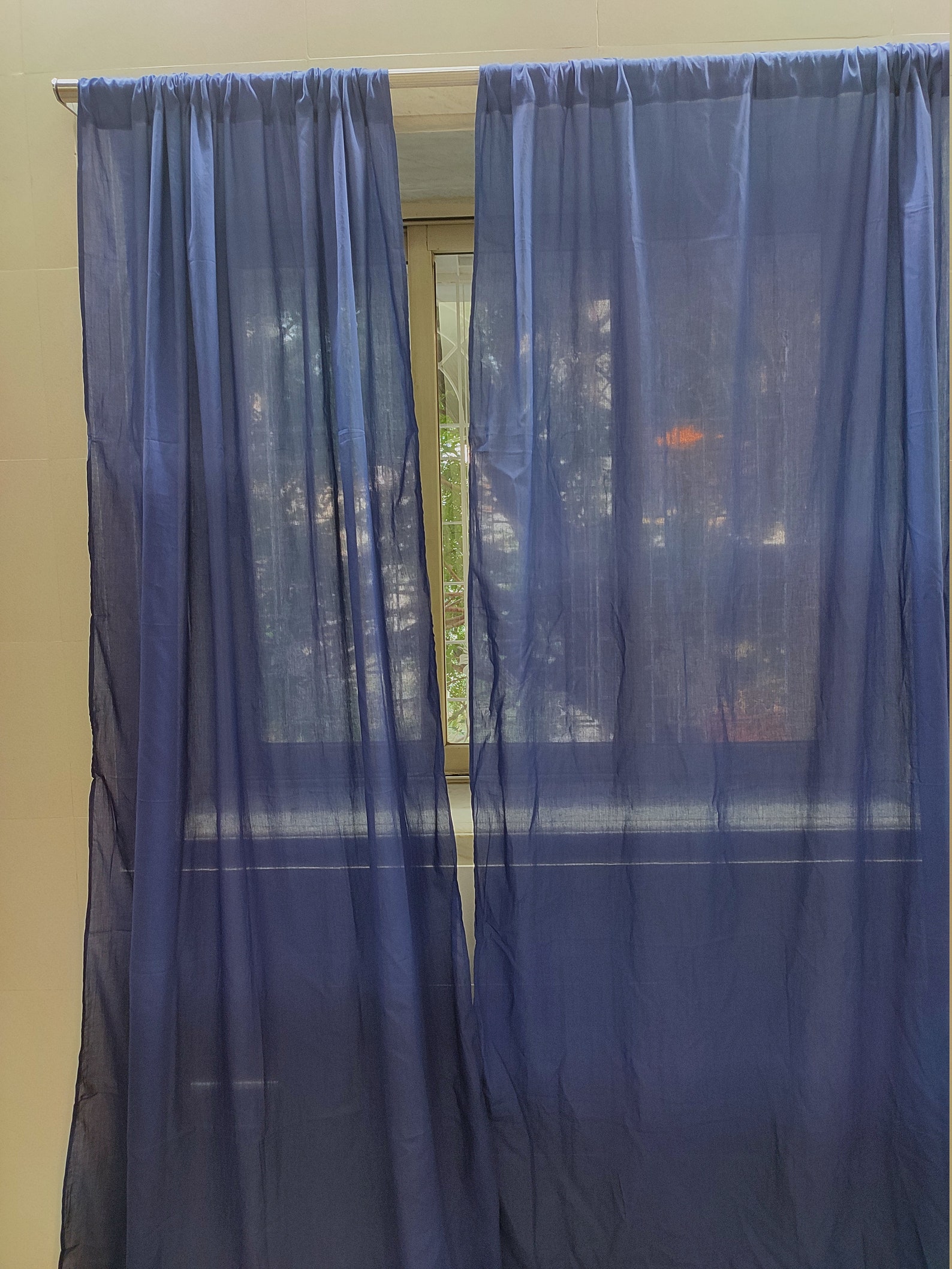 Sheer Ombre Curtains/ Indigo Dip Dye Indian Curtains / Custom - Etsy