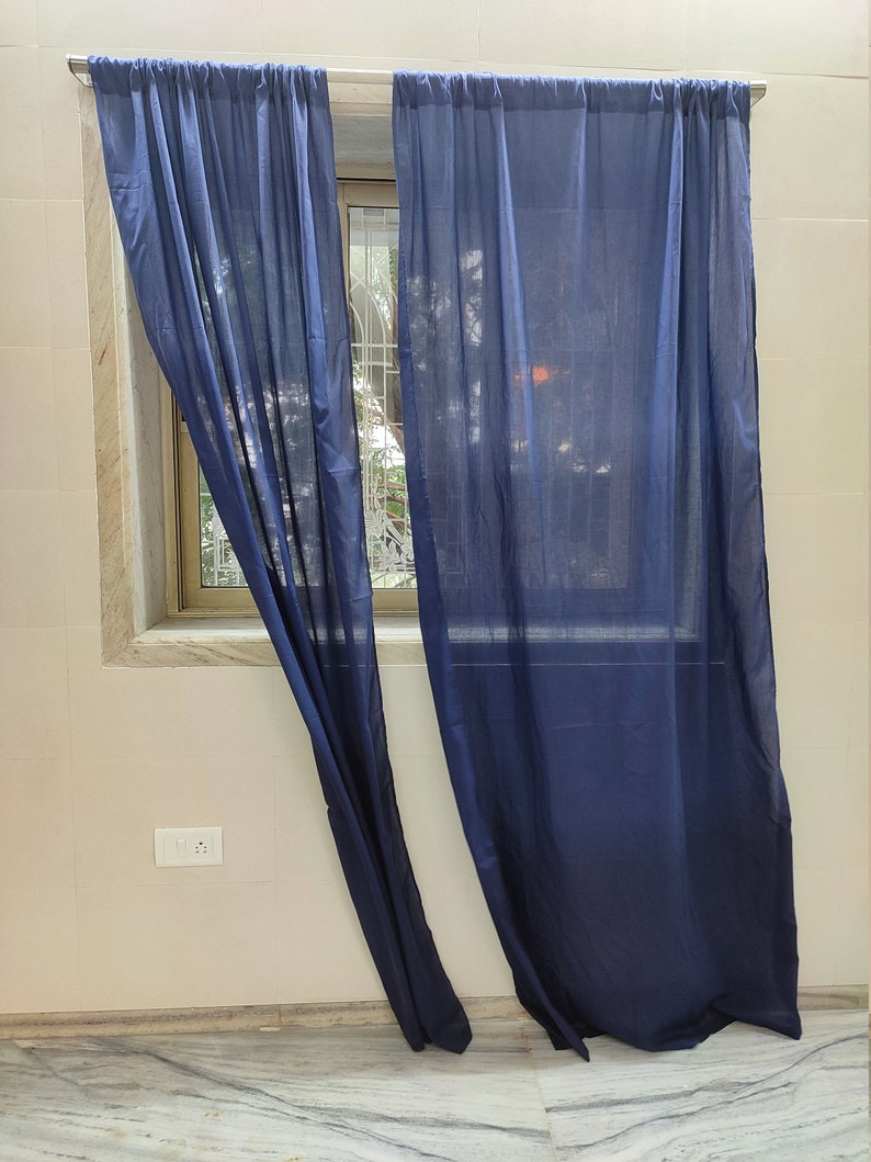 Sheer Ombre Curtains/ Indigo Dip Dye Indian Curtains / Custom - Etsy