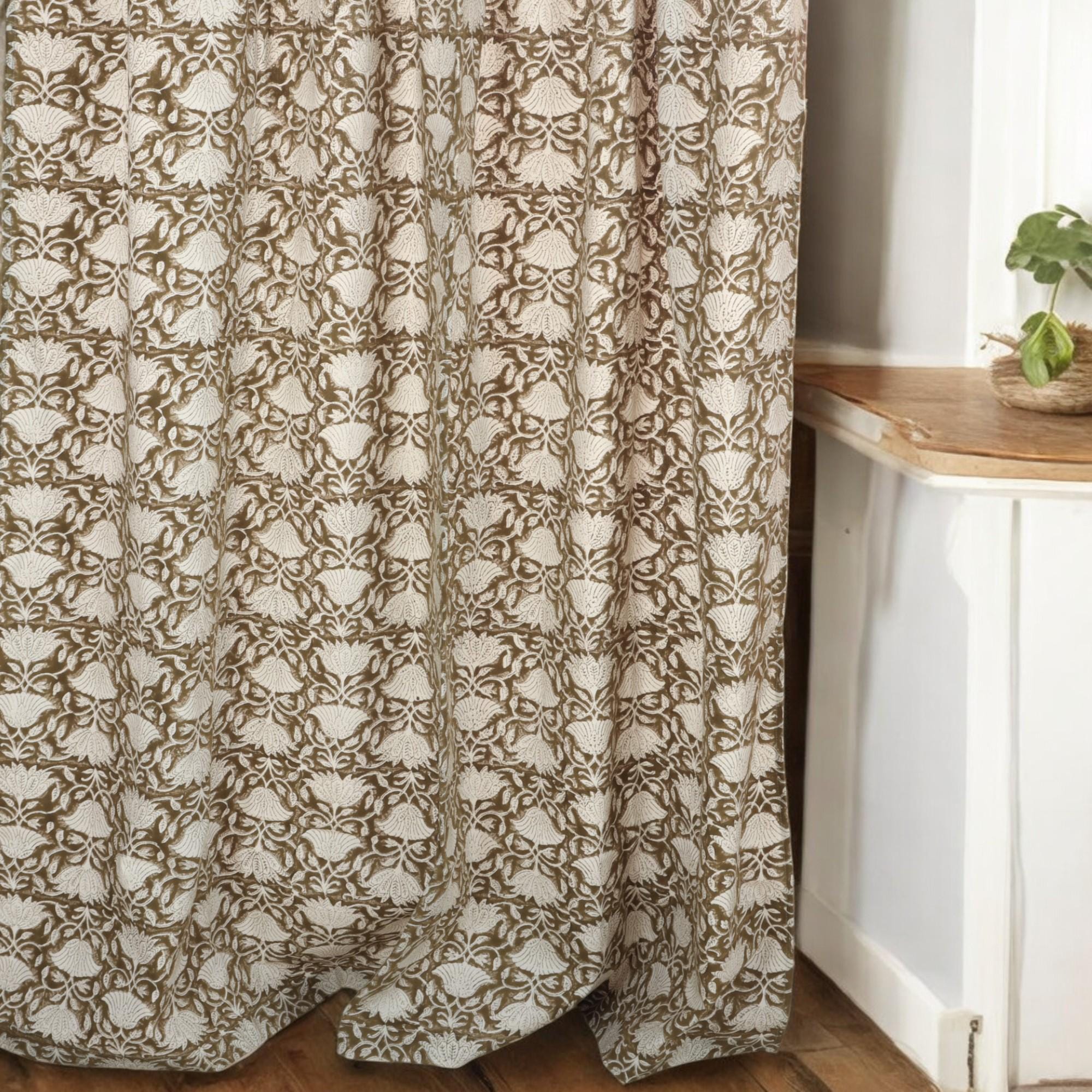 Hand Block Print Drapes, Cotton Long Curtains, Living Room, Bedroom ...