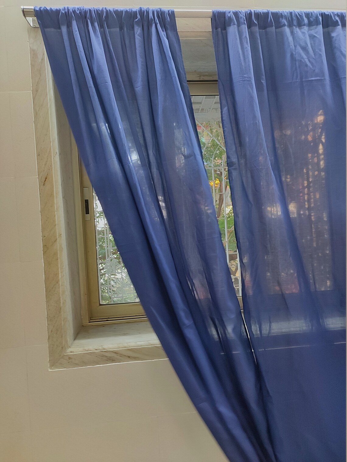 Sheer Ombre Curtains/ Indigo Dip Dye Indian Curtains / Custom - Etsy