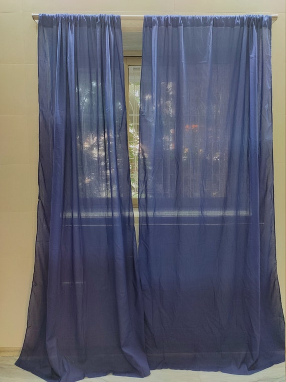 Sheer Ombre Curtains/ Indigo Dip Dye Indian Curtains / Custom - Etsy