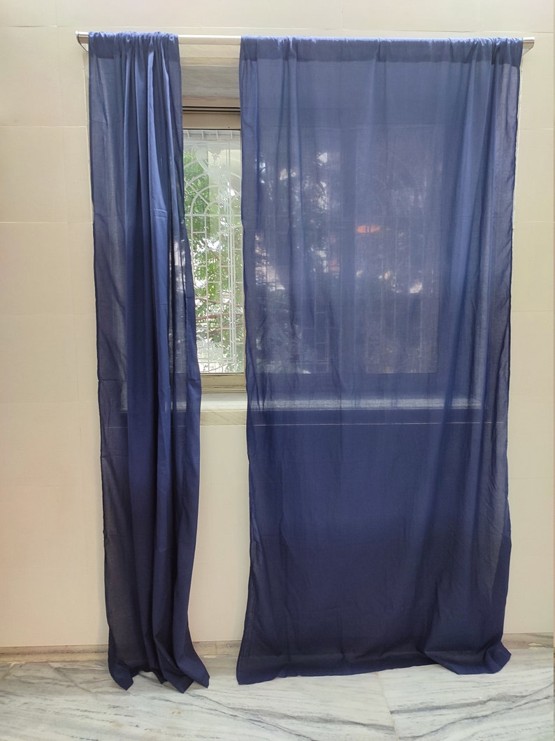 Sheer Ombre Curtains/ Indigo Dip Dye Indian Curtains / Custom - Etsy
