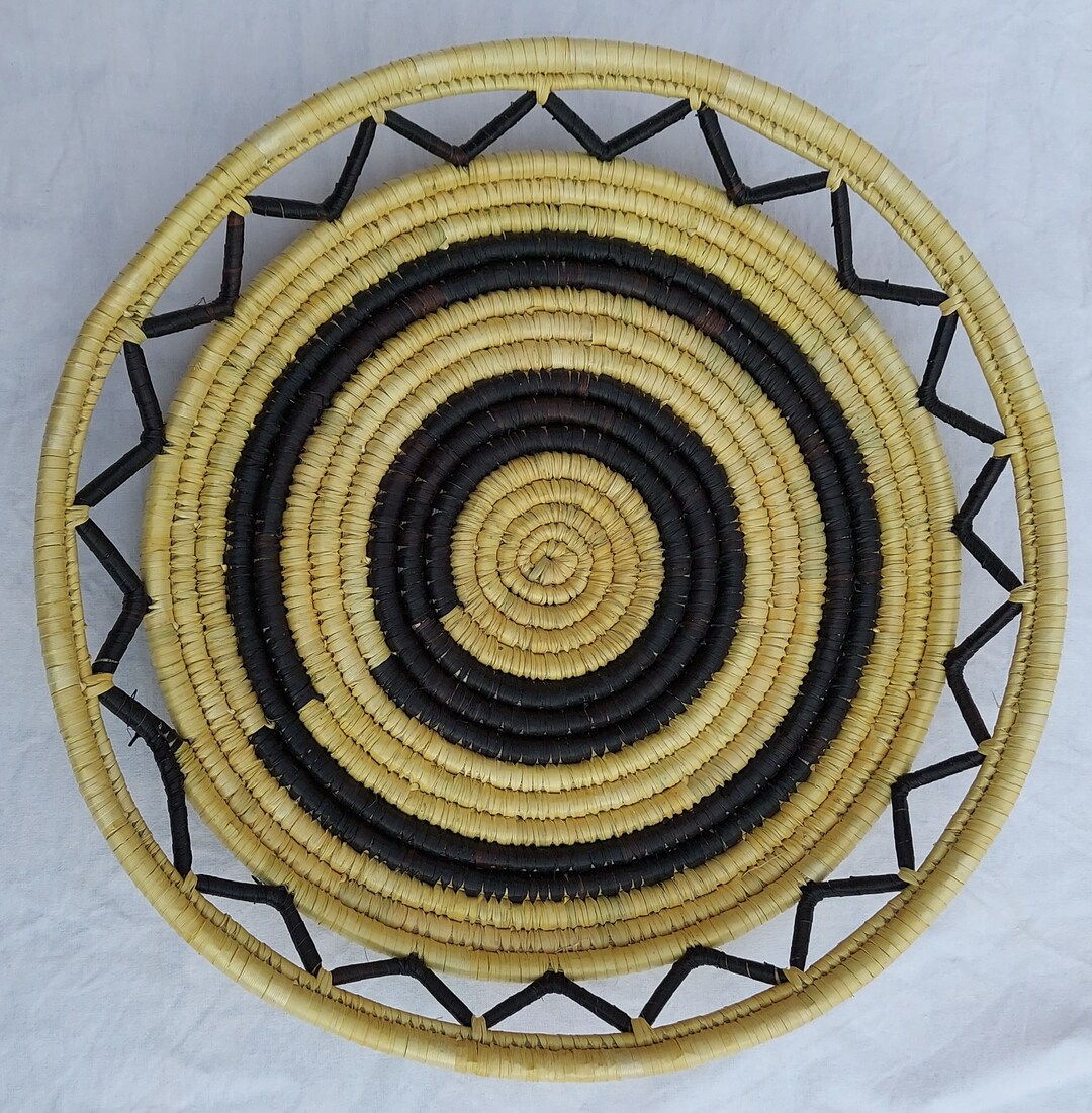 African Sabai Handwoven Grass Baskets, Wall Hanging Baskets, Decorative ...