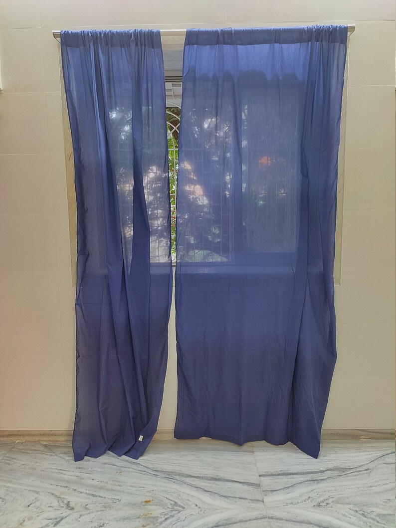 Sheer Ombre Curtains/ Indigo Dip Dye Indian Curtains / Custom - Etsy