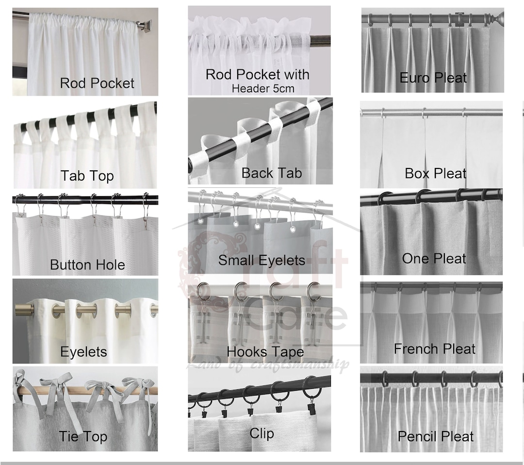 Custom Header for Curtain, Curtain Header Style Add on Listing With ...