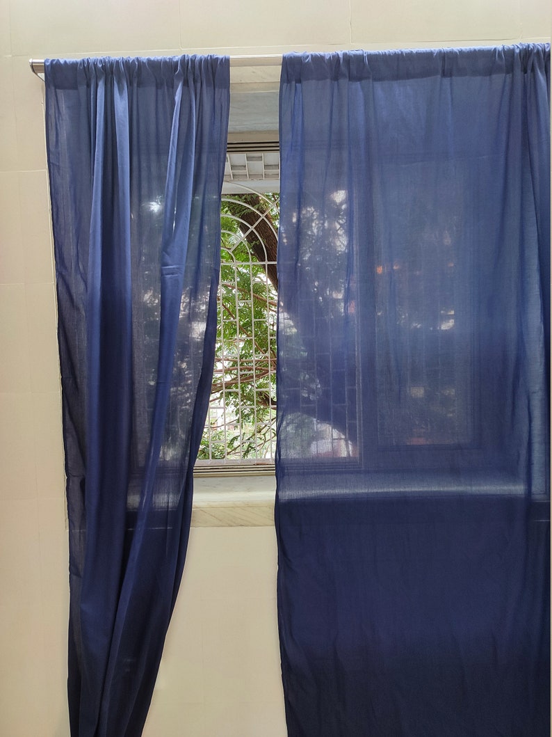 Sheer Ombre Curtains/ Indigo Dip Dye Indian Curtains / Custom - Etsy
